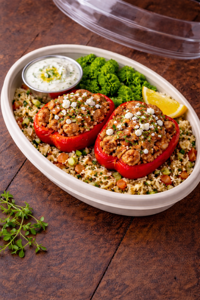 Mediterranean Turkey Stuffed Peppers - Protein Packed - Acacia Nutrition